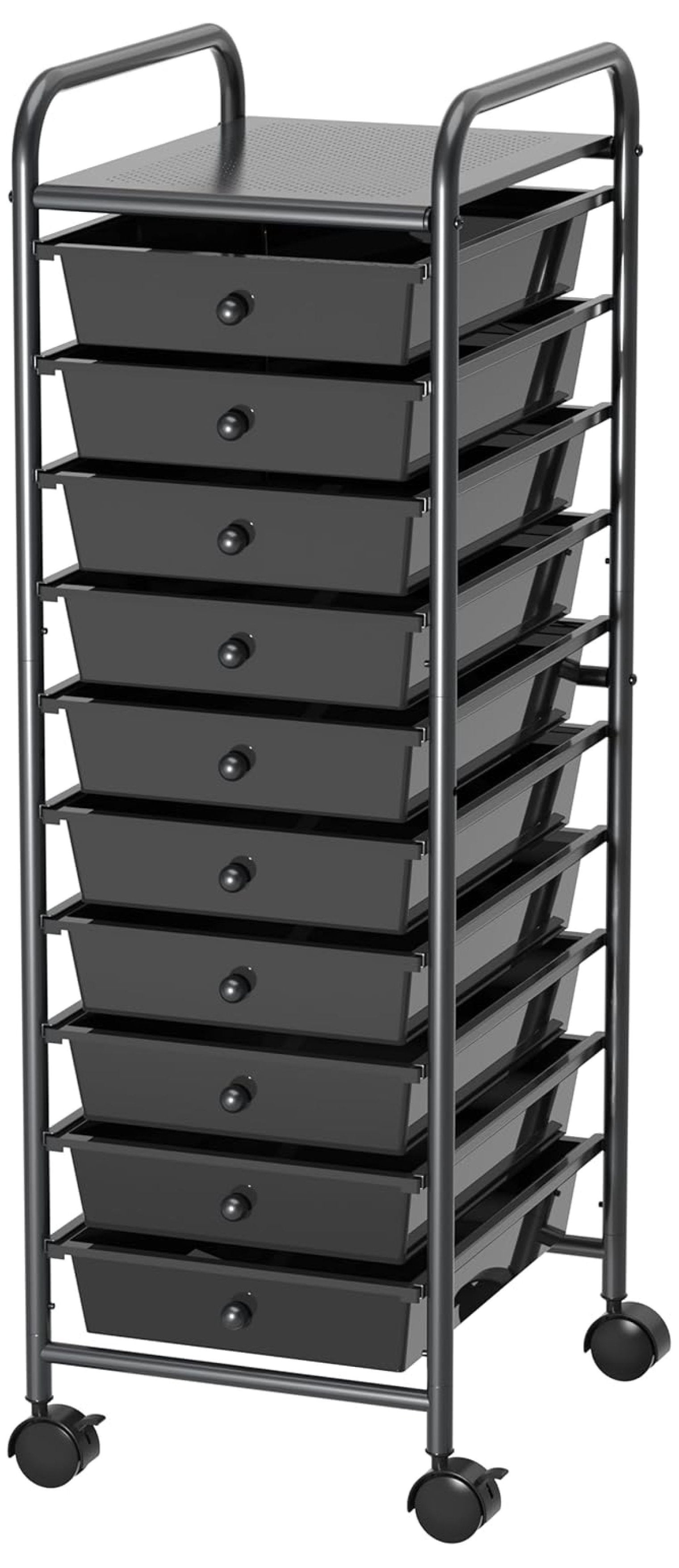 Utility Cart with 10 Drawers Rolling Storage Art Craft Organizer on ...