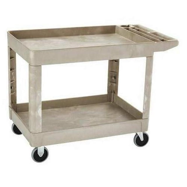 Utility Cart with Deep Lipped Plastic Shelves, Structural Foam, Flat, 2 ...