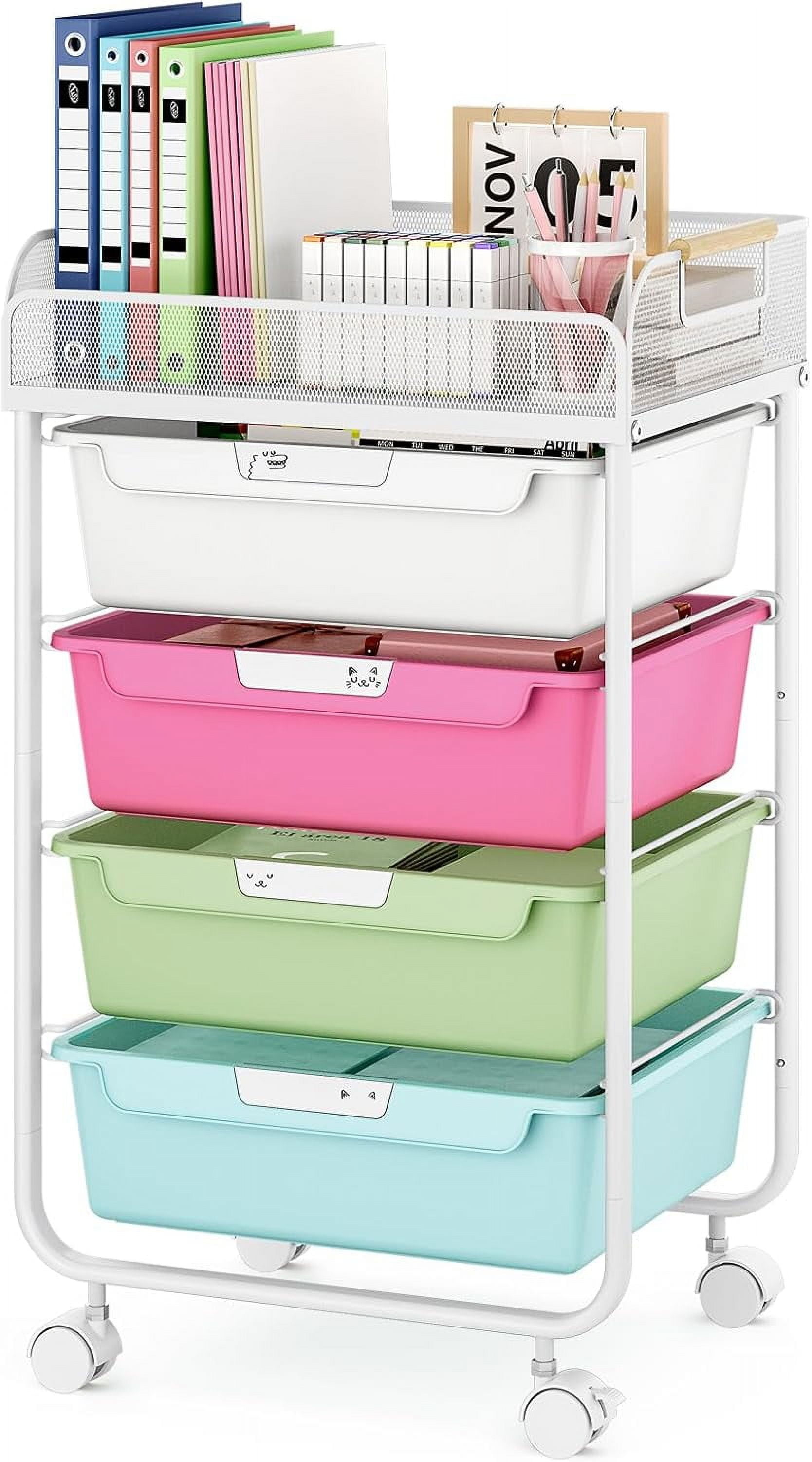 Utility Cart with Drawers,Rolling Cart with Drawers,Craft Cart,Storage ...