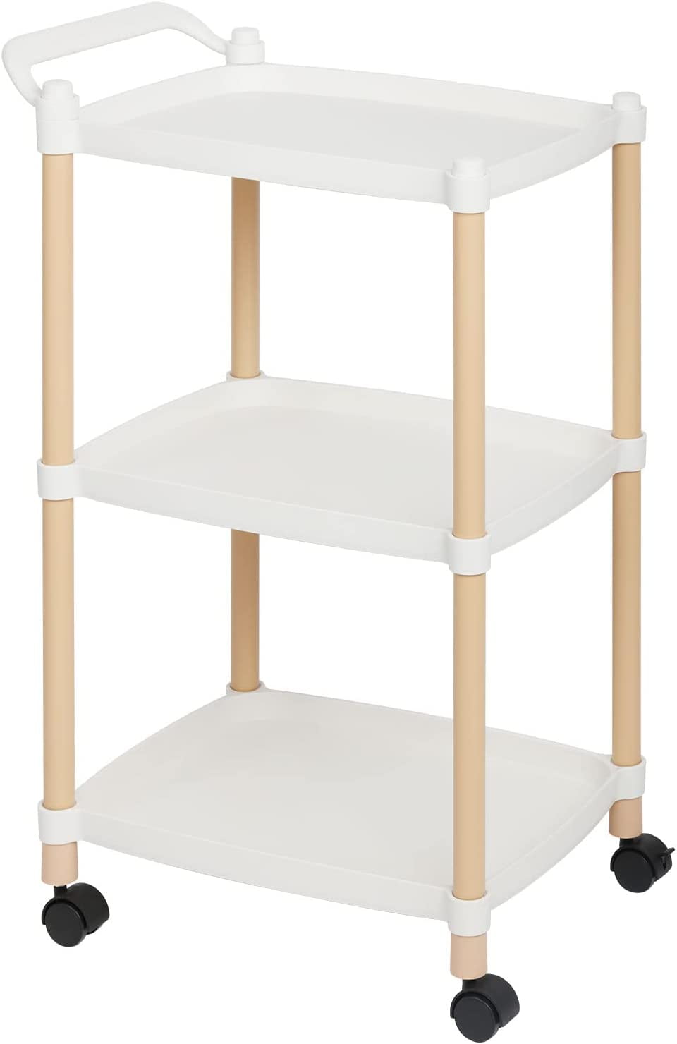Utility Cart with Wheels 3-Tier Kitchen Rolling Cart Organizer Rolling ...