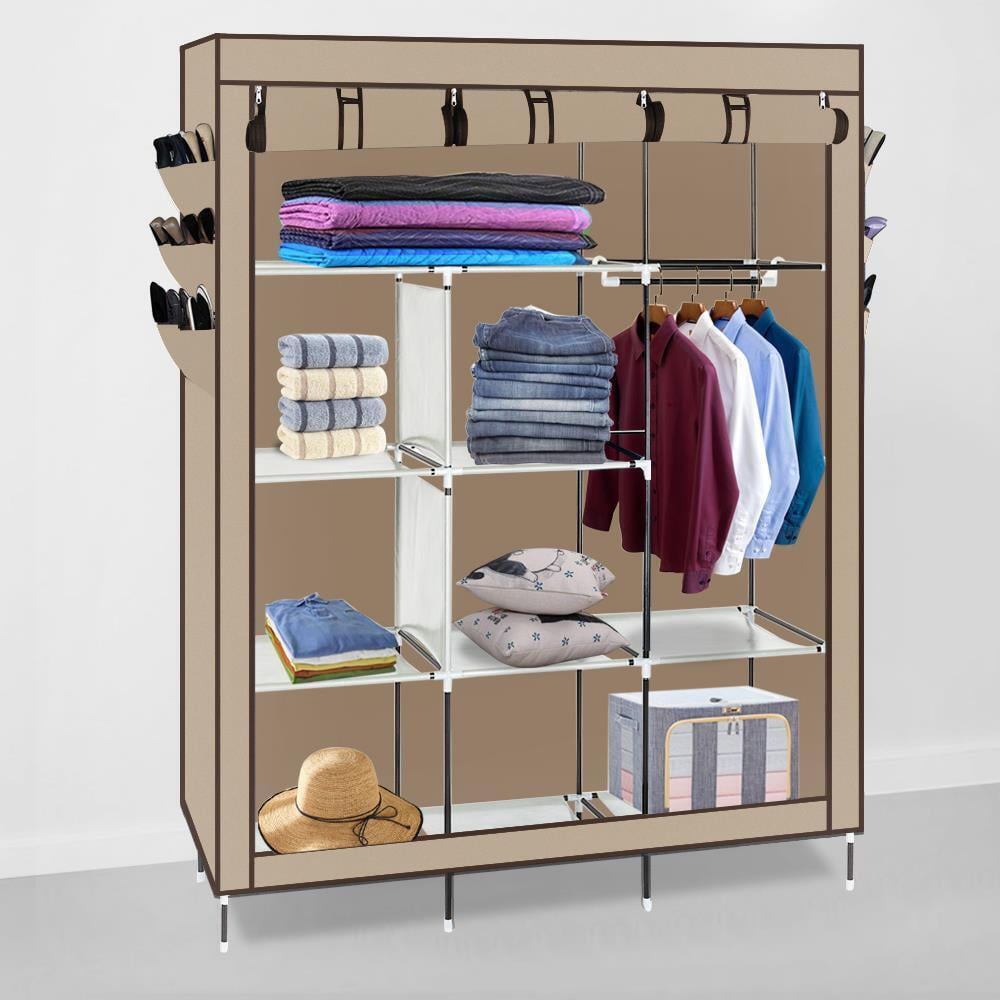 Utility Closet Holder Storage Wardrobe Clothes Rack Shelves Cabinet ...
