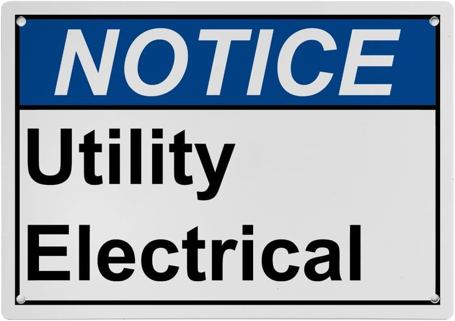 Utility Electrical Sign, Industrial Electrical Sign 8"x12" UV Resistant ...
