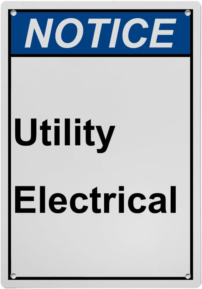 Utility Electrical Sign, Industrial Electrical Sign 8"x12" UV Resistant ...
