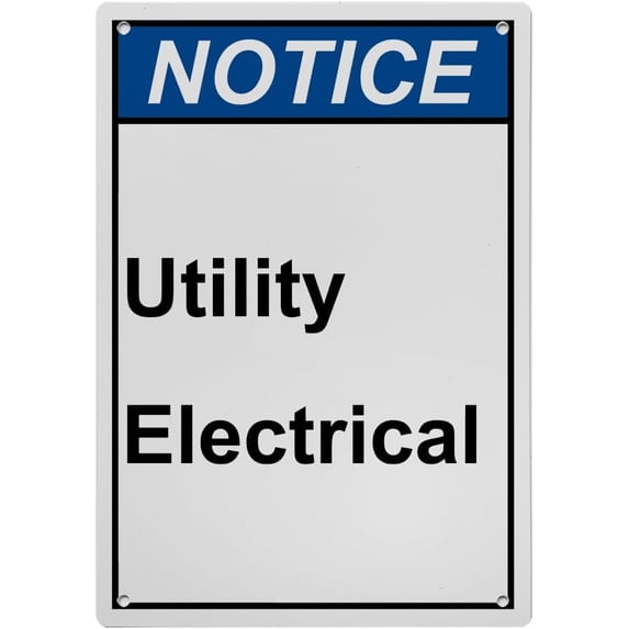 Utility Electrical Sign, Industrial Electrical Sign 8"x12" UV Resistant ...