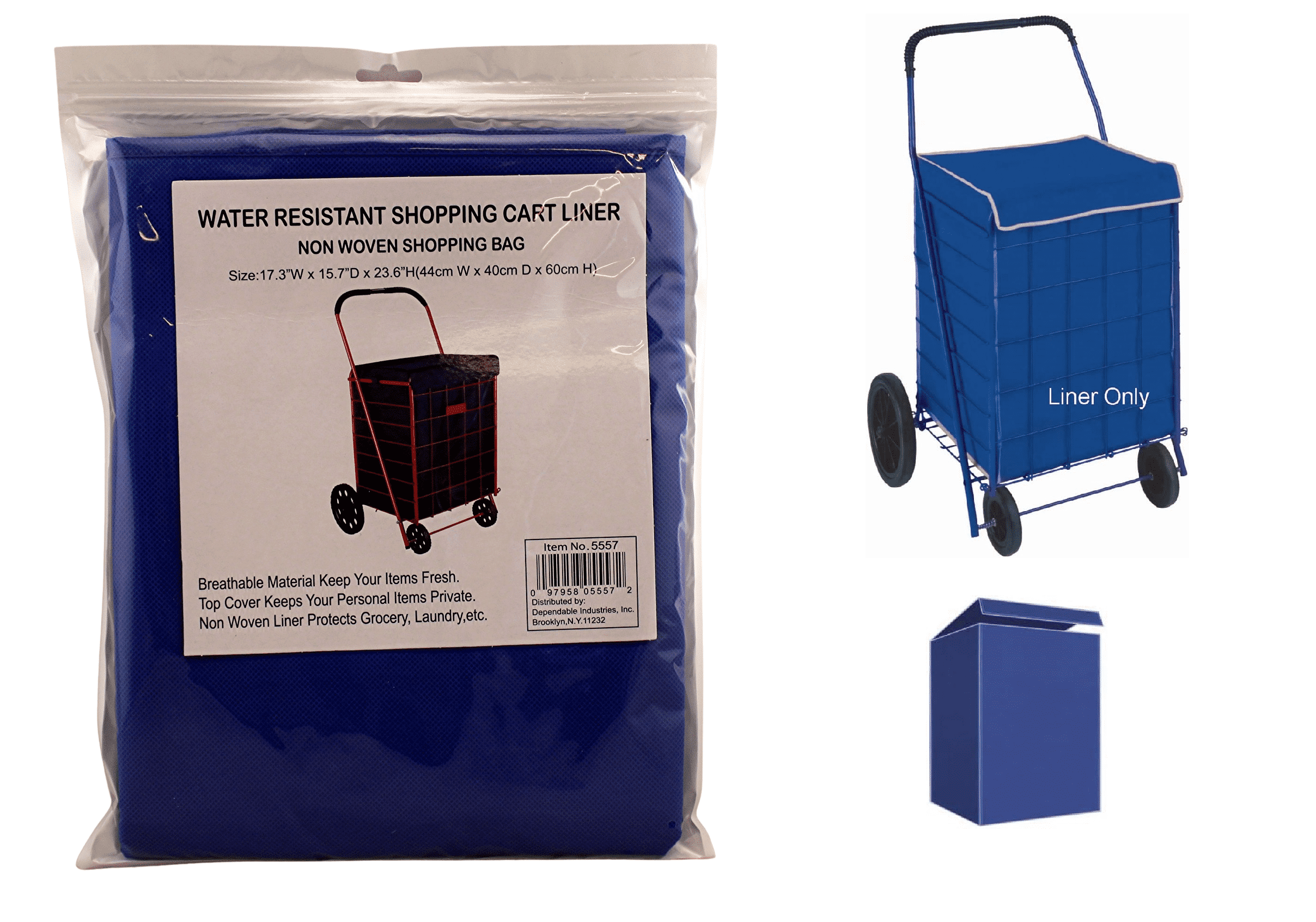 Blue Shopping Cart Liner - Water Resistant, Lightweight, Privacy Top ...