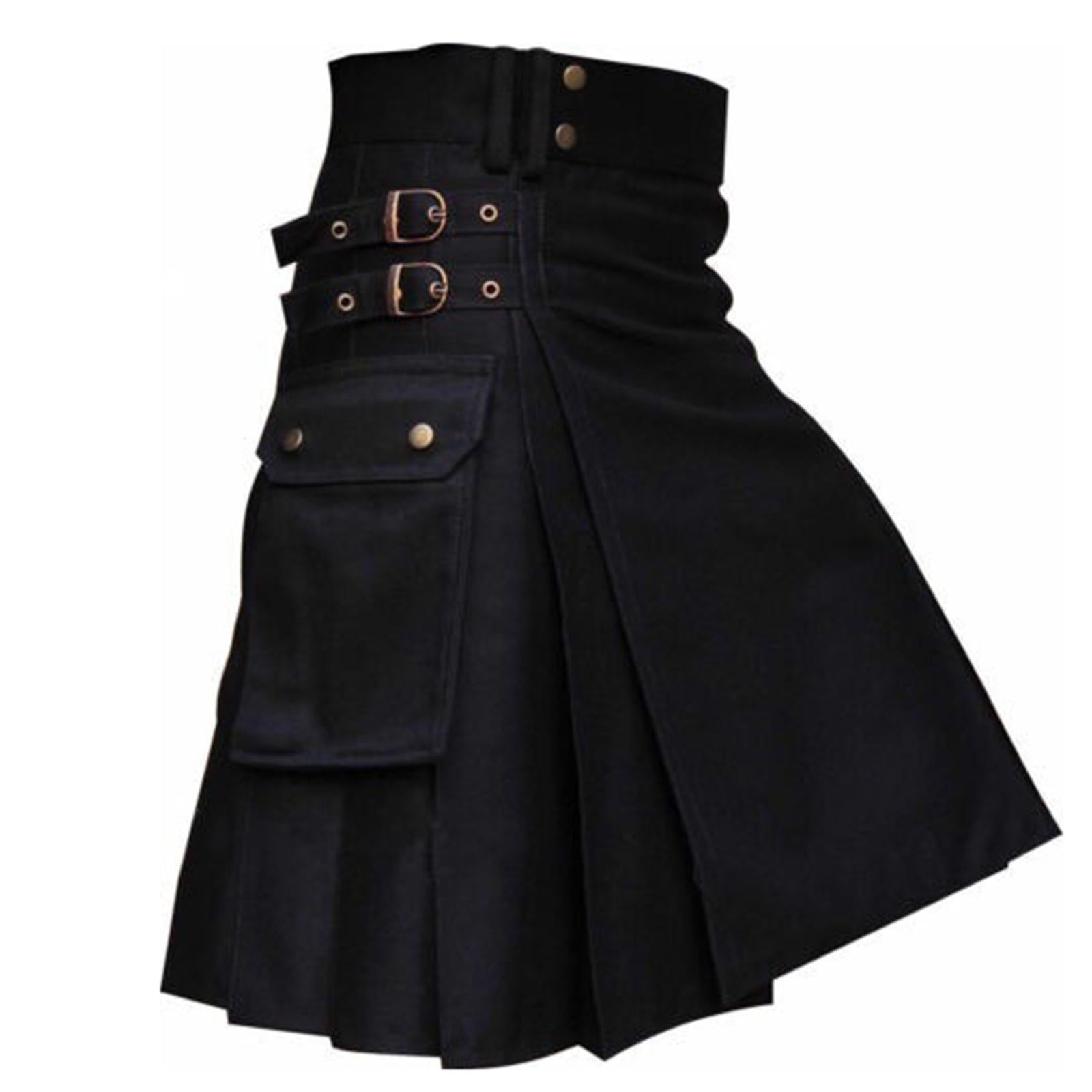 Utility Kilt for Men Scottish Style Pocket Pleated Skirt,Vintage Irish ...