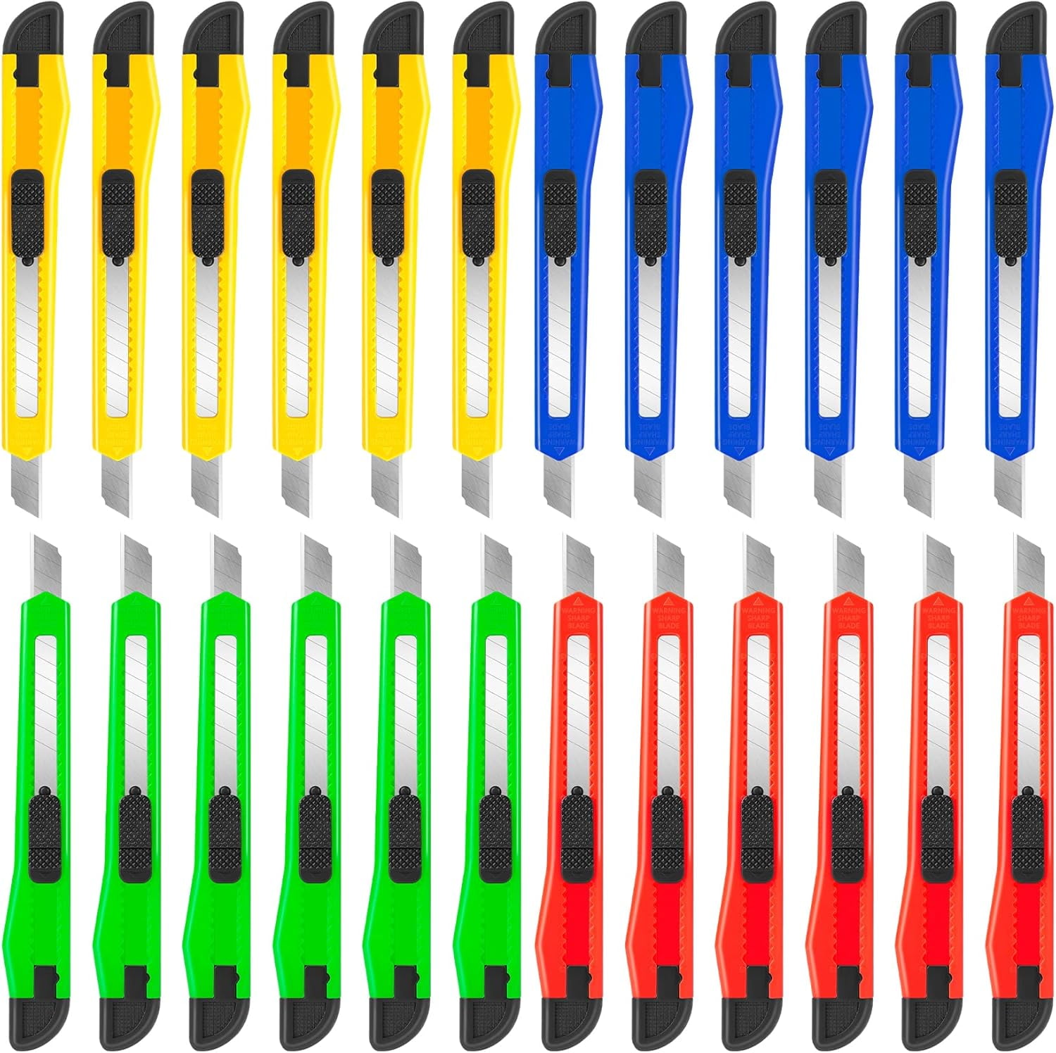 Utility Knife Box Cutters (9mm Wide Blade Cutter 4 Colors) Box Cutter ...