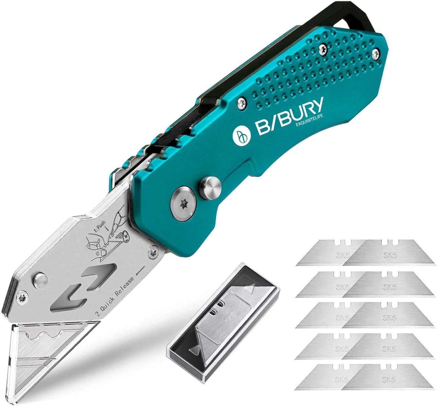 Utility Knife, Heavy Duty Folding Box Cutter, Pocket Carpet Cutter ...