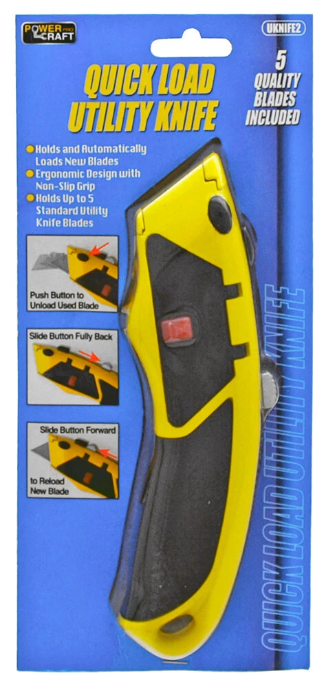 Utility Knife Retractable Box Cutter Quick Change Blade 5 Blades ...