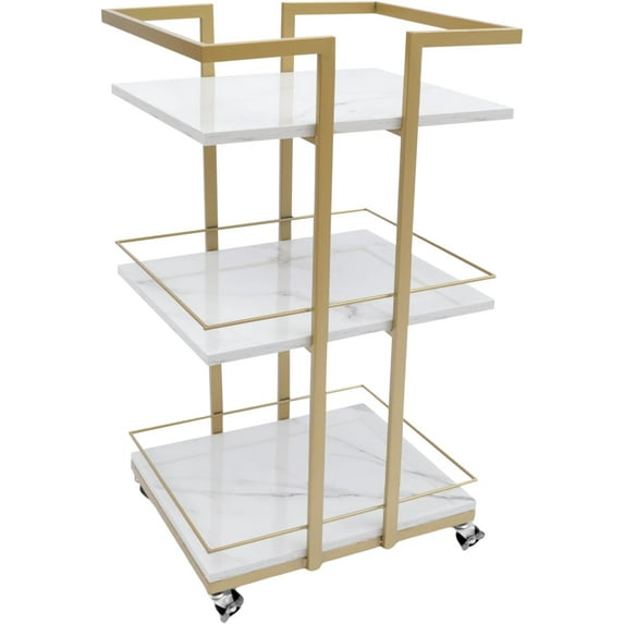 Utility Manicure Trolley, 3 Layers Storage Rolling Barber Cart with ...