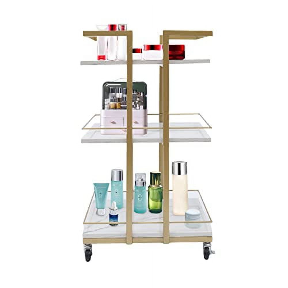 Utility Manicure Trolley Metal Storage Rolling Barber Cart with Wheels ...