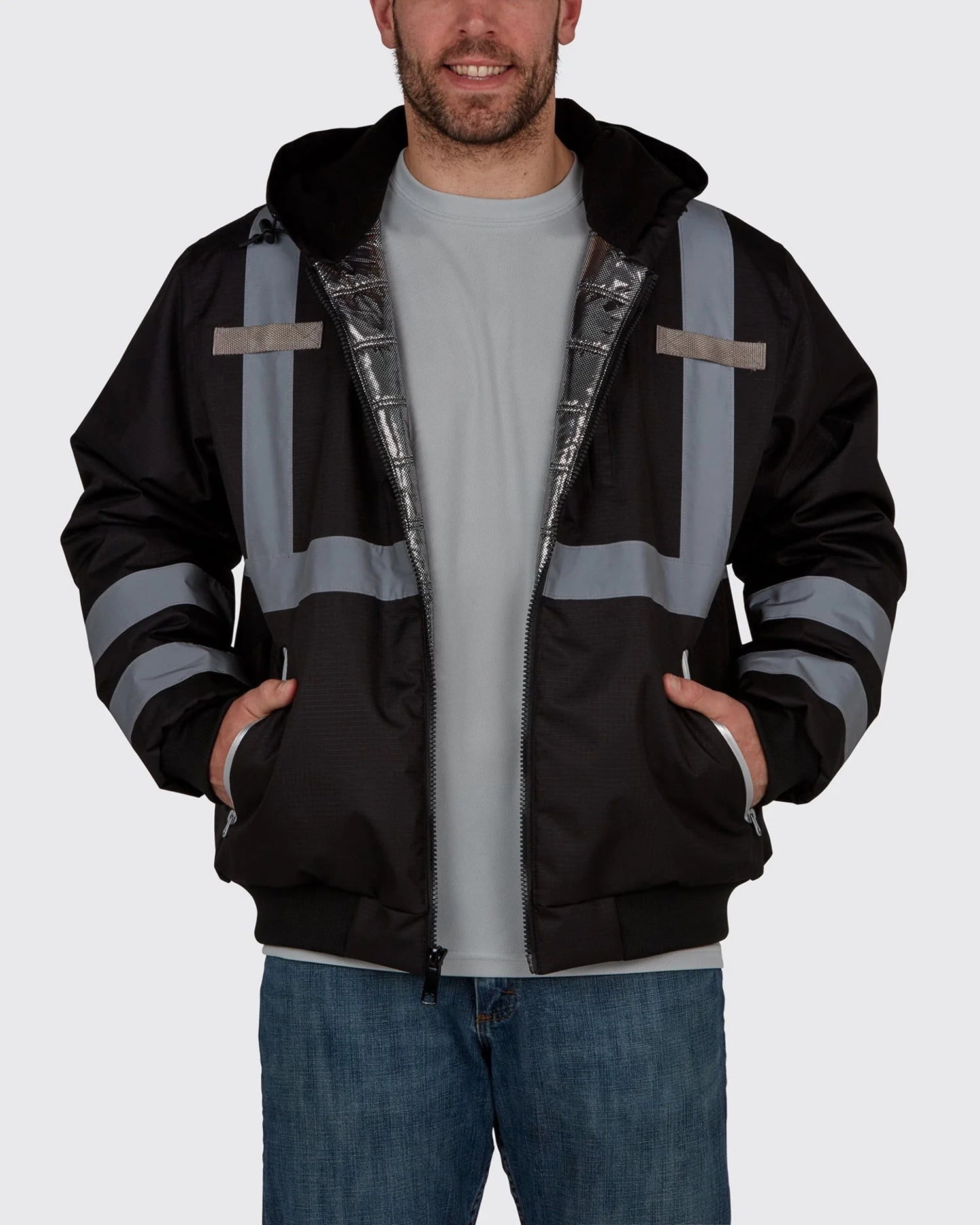 Utility Pro - Men's Warm Up Bomber Jacket - Reflective Safety Wear ...