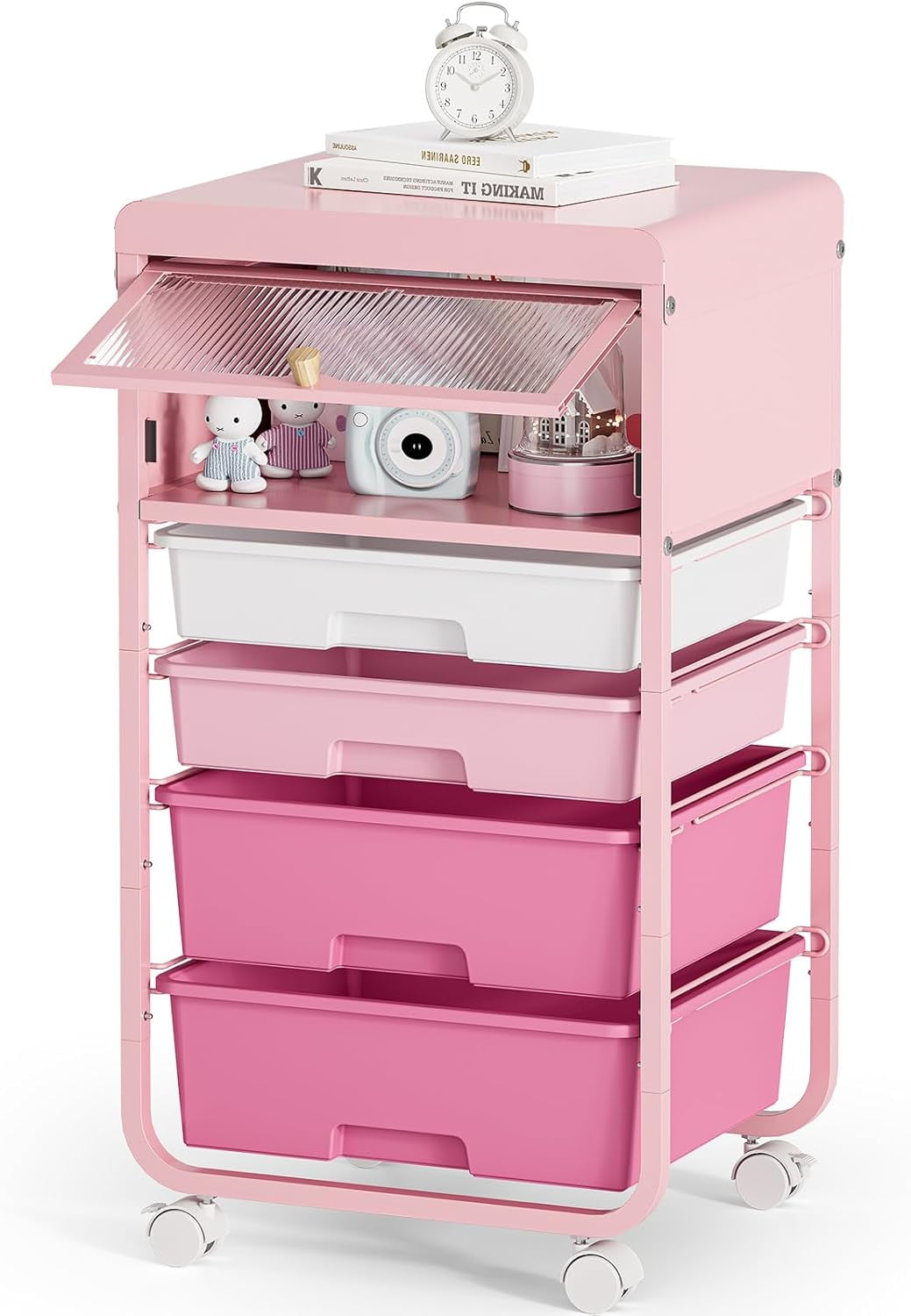 Utility-Rolling-Storage-Drawer-Craft-Cart-Organizers with 4 Drawers ...