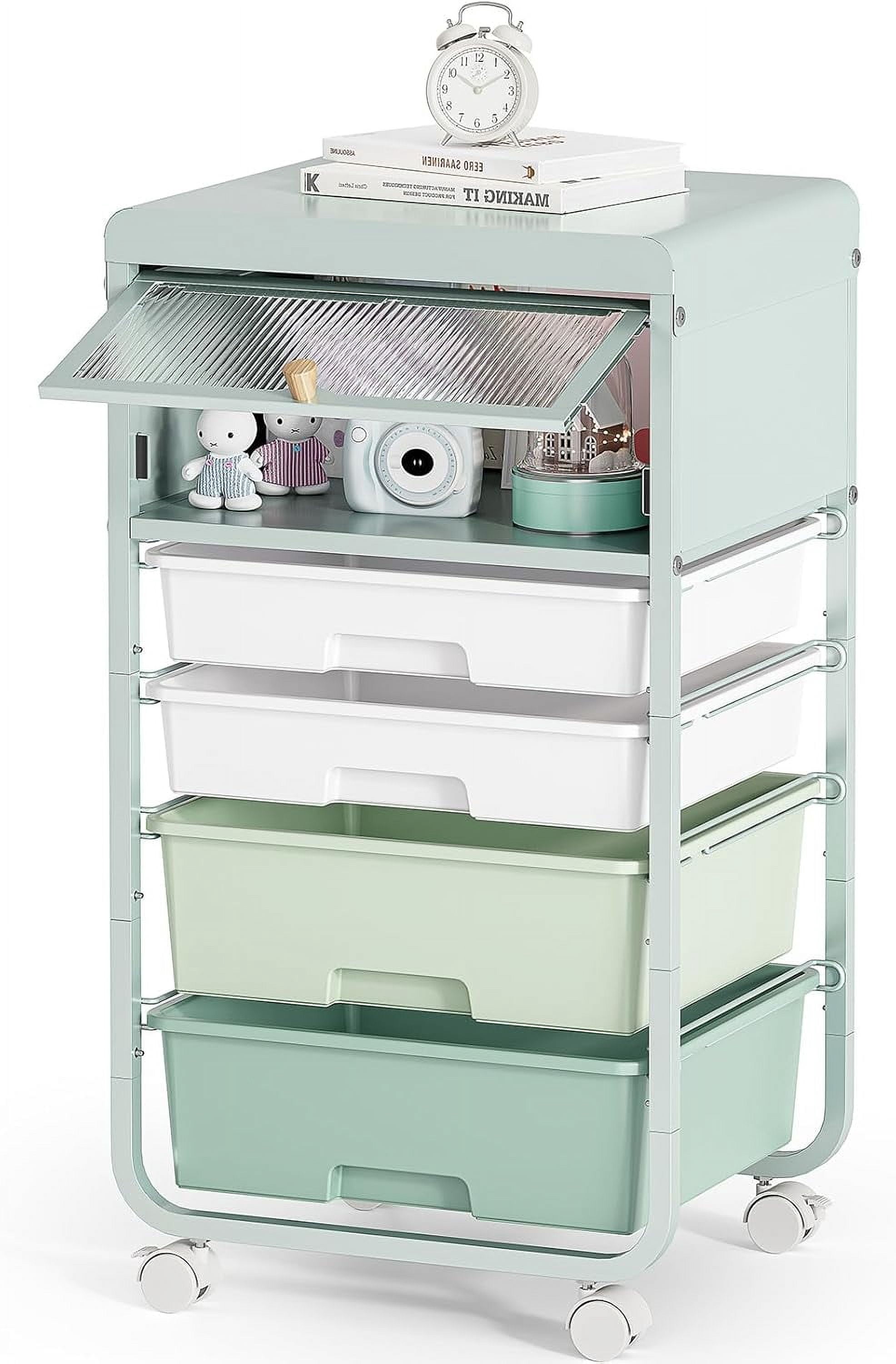 Utility-Rolling-Storage-Drawer-Craft-Cart-Organizers with 4 Drawers ...