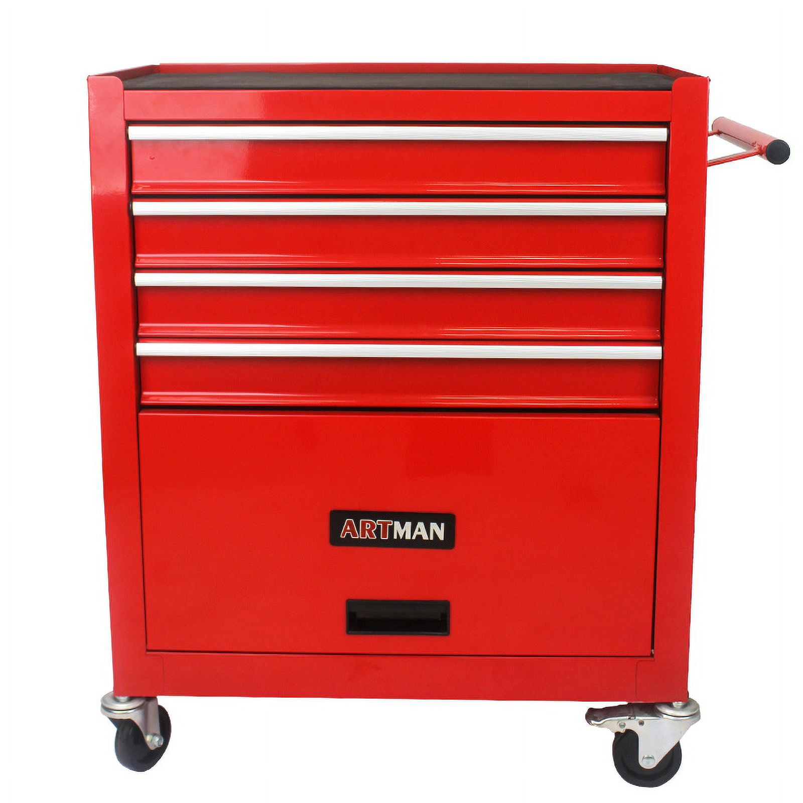 Utility Rolling Tool Cart with 4 Drawer and 1 Cabinet, Metal Garage ...