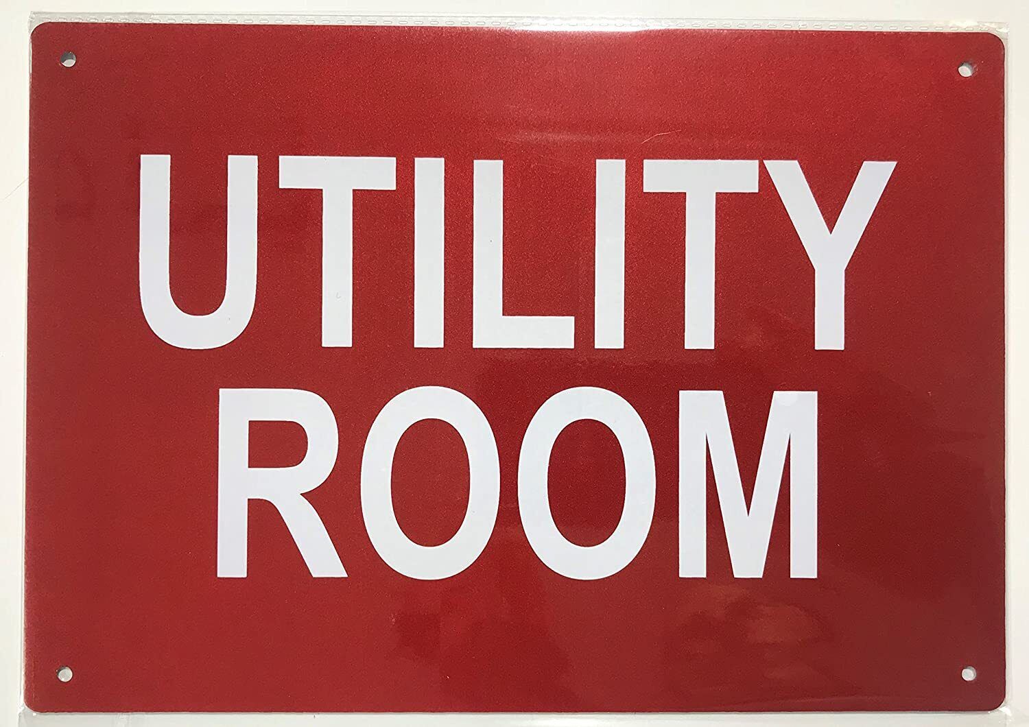 Utility Room Sign (7x10,Red,Aluminum) -ref21422 - Walmart.com