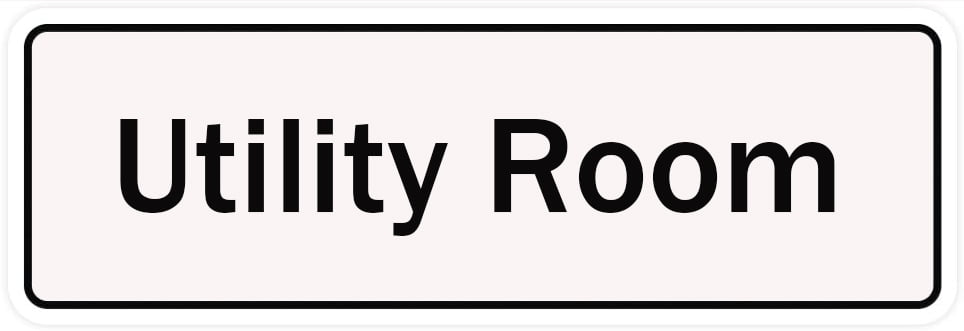 Utility Room Sign 9 X 3 Inch Acrylic Plastic Sign With Symbols, Self ...