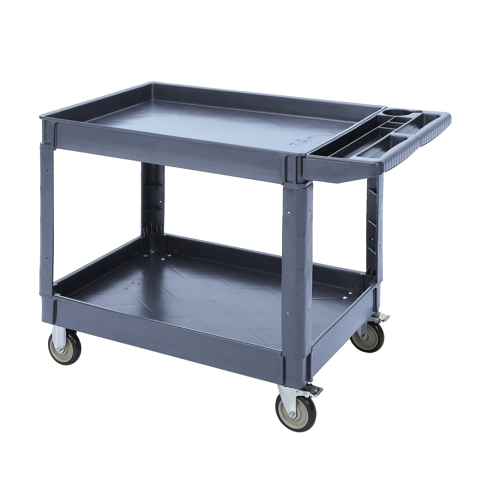 Utility Service Cart 2 Shelf 500 Lbs Utility Cart On Wheels, Heavy Duty ...
