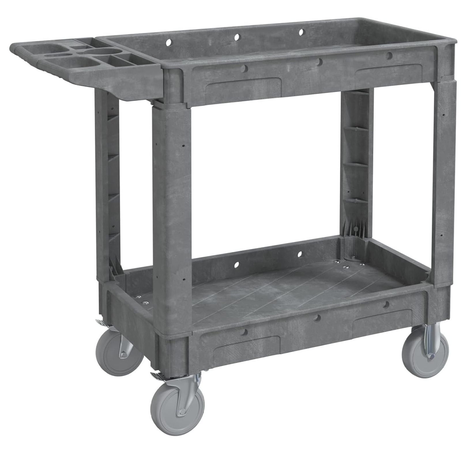 Utility Service Cart, 2 Shelf Heavy Duty Plastic Utility Cart, lbs ...