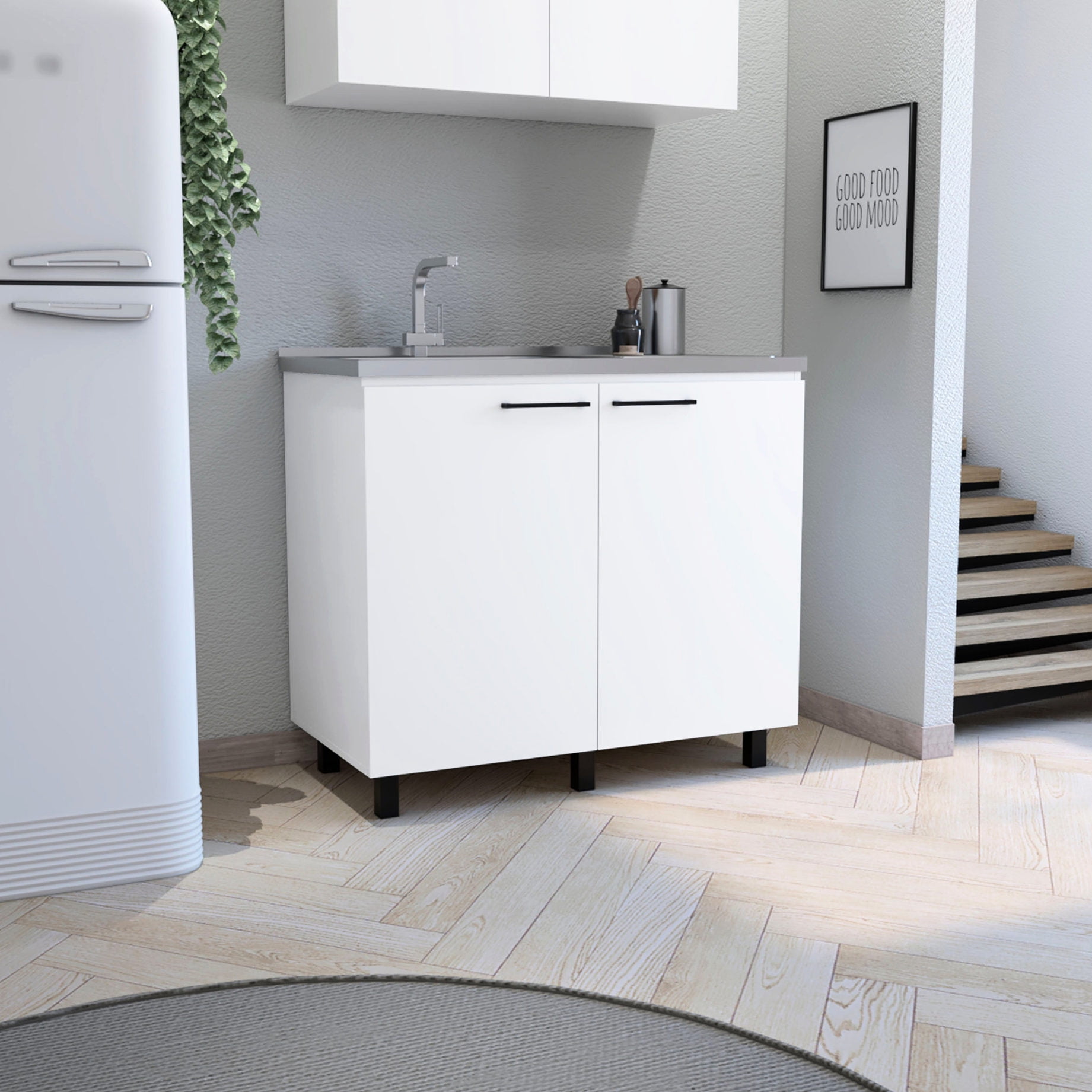 Utility Sink with Connected Storage Cabinet | Suitable for Garage ...