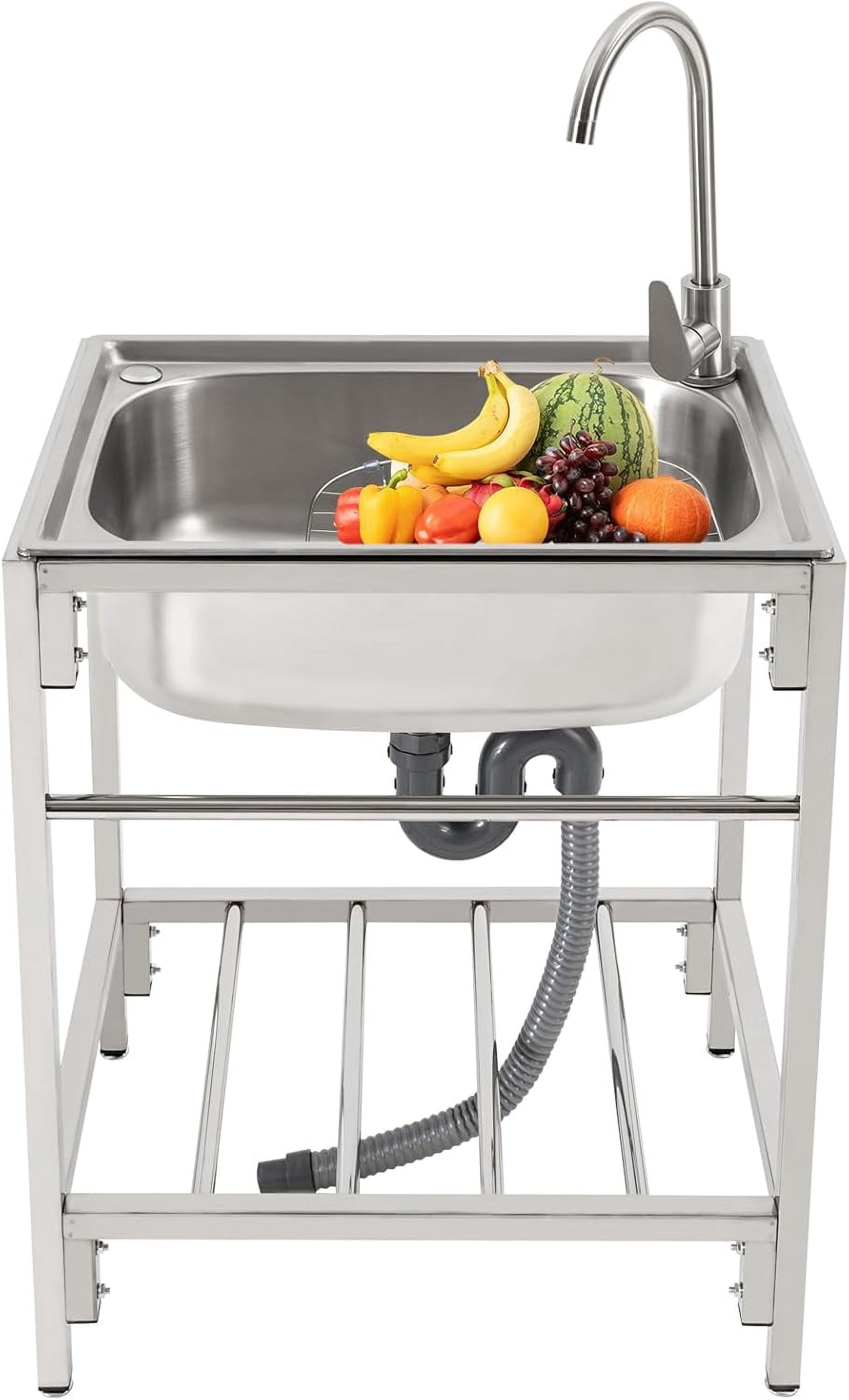 Utility Sink Free Standing Single Bowl Kitchen Sink,Outdoor Kitchen ...