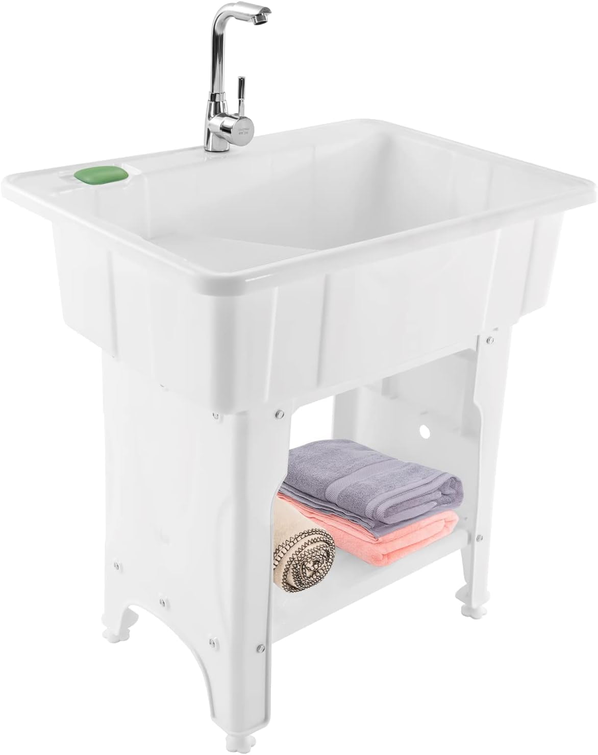 Utility Sink Laundry Tub,Freestanding Plastic Laundry Sink with ...