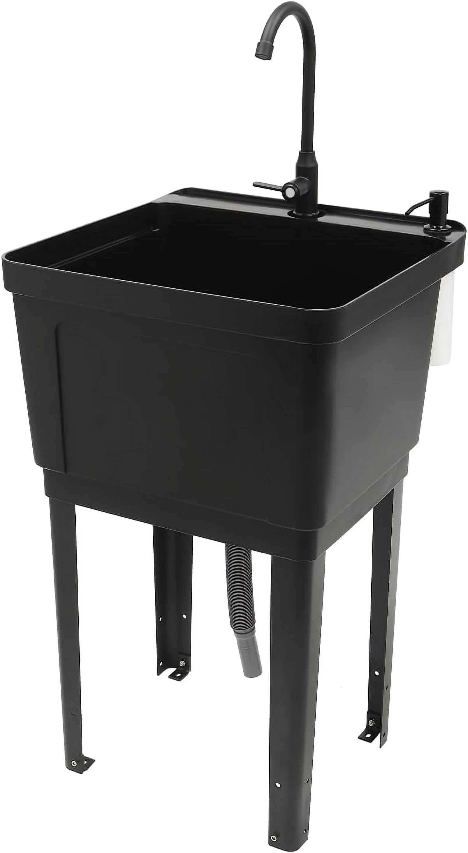 Utility Sink Laundry Tub, Freestanding Wash Station Tub Garage Sink ...