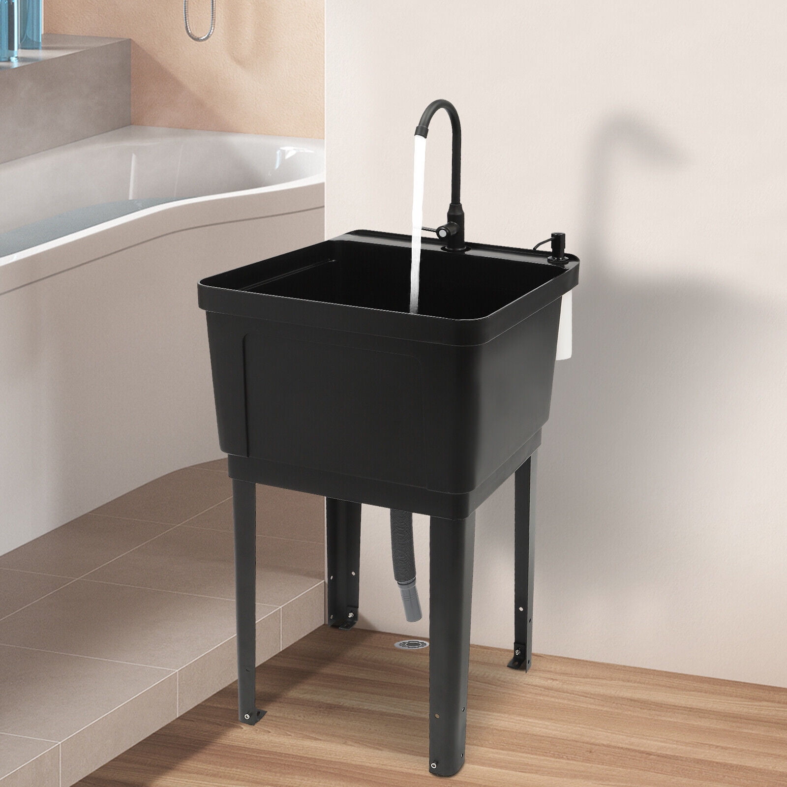 Utility Sink Laundry Tub Wash Bowl Basin Laundry Sink With Faucet ...
