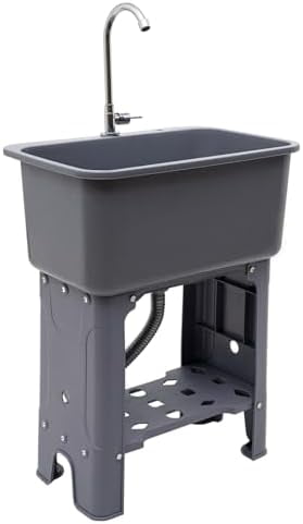 Utility Sink Sink With 360° Rotating Faucet Freestanding Utility Sink ...