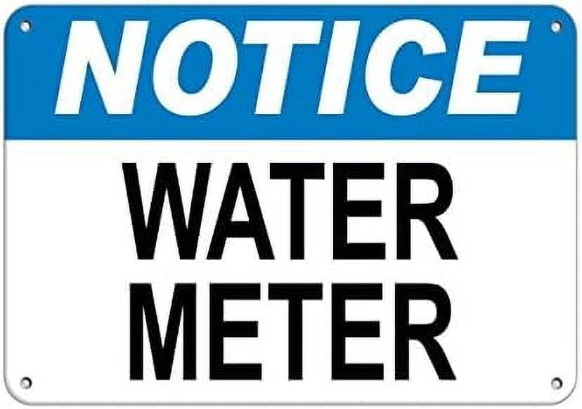Utility Tin Sign Notice Water Meter Funny Sign Decoration Home Road ...