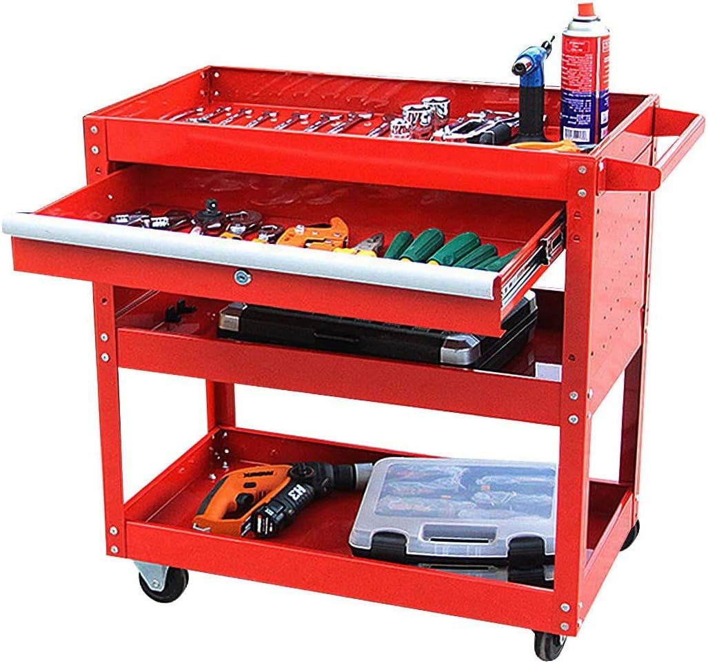 Utility Tool Cart for Mechanics - Heavy Duty Service Cart Supports Up ...