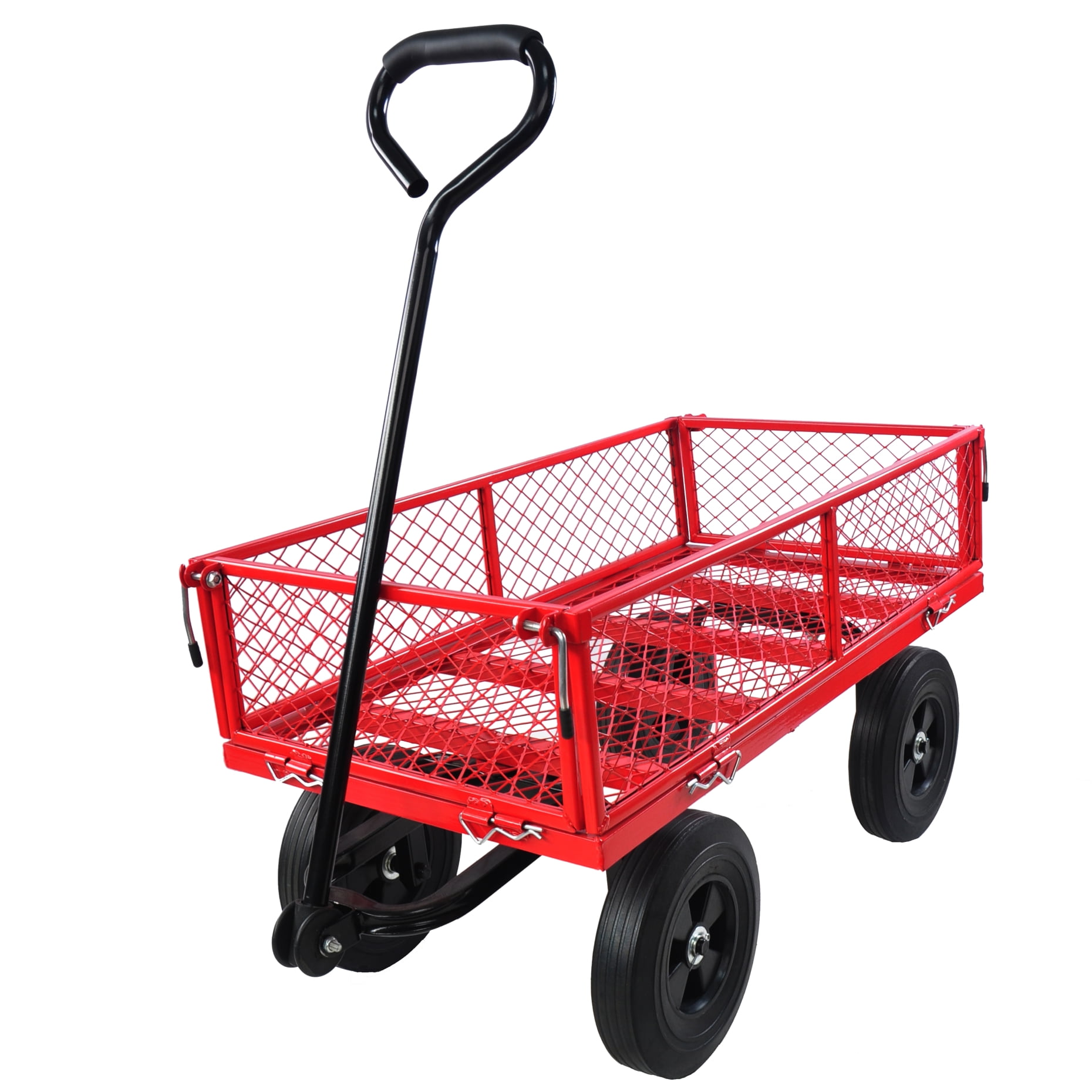 LuckyerMore Utility Wagon Cart, Heavy Duty 550lbs, Foldable, Removable ...