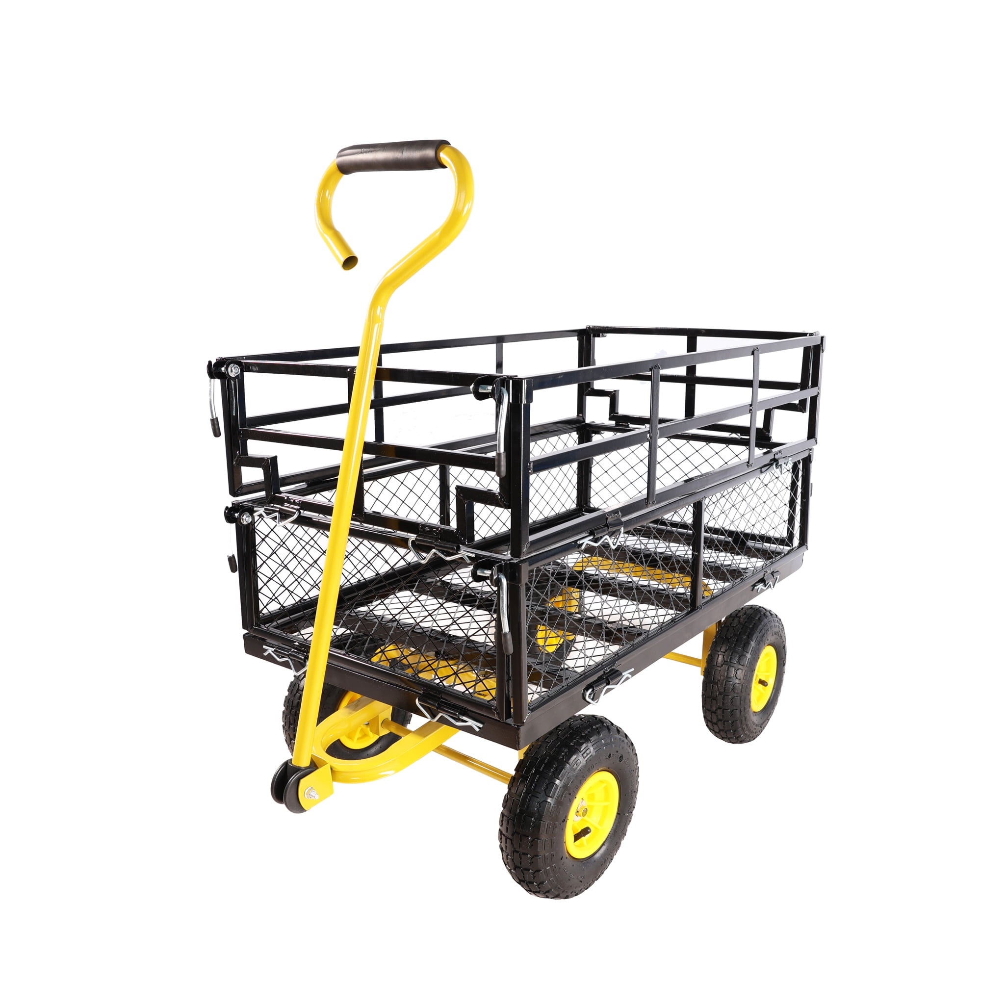 Utility Wagon Cart with Flat-Free Tires, Heavy Duty 550 Pounds Capacity ...