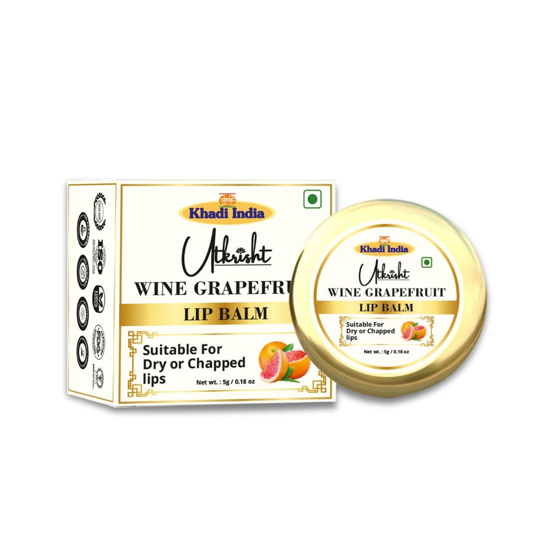 Utkristh Khadi Natural Lip Balm 5 gm Infused with Wine Grapefruit For ...