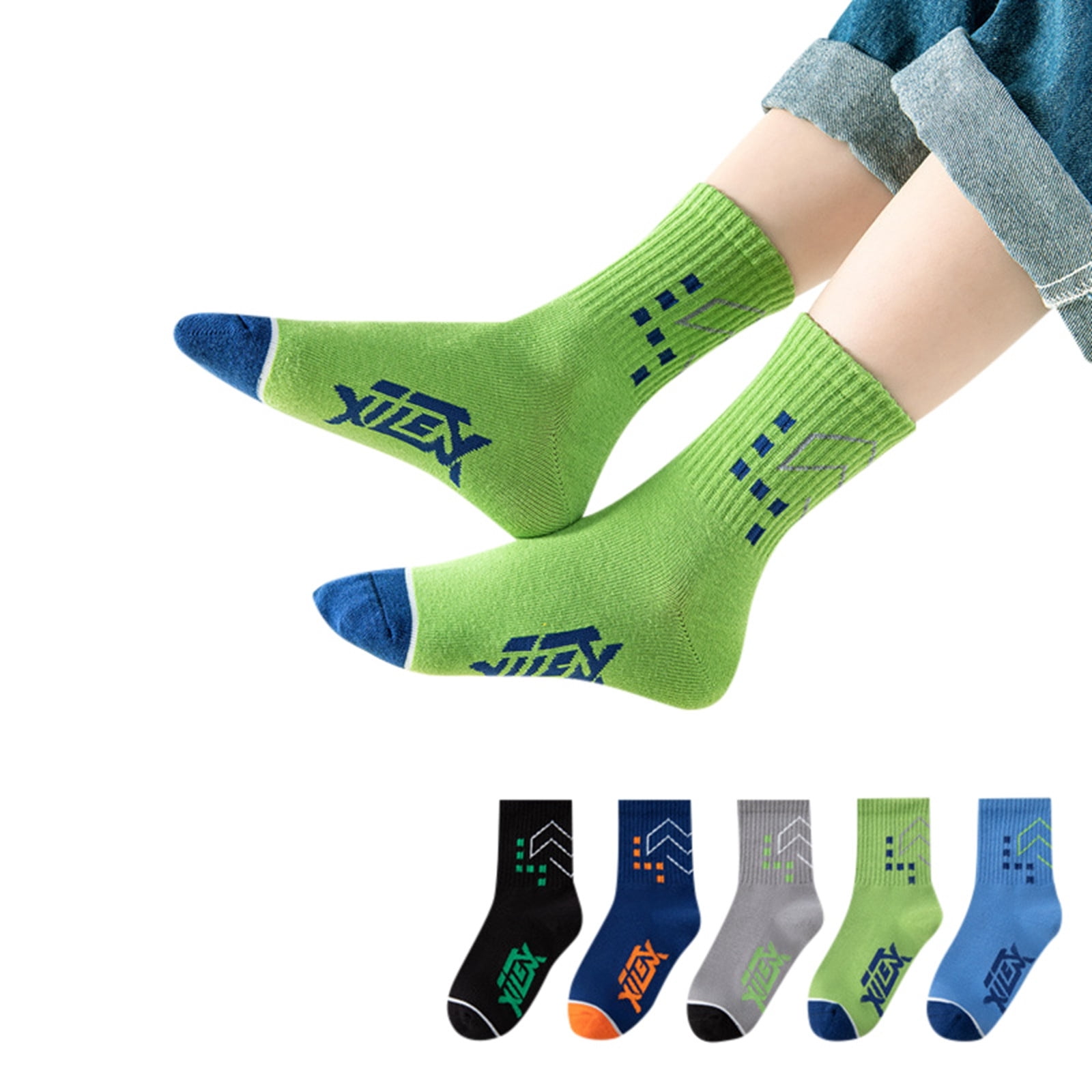 Utlike 5 Pairs Boys Socks New Cute Crew Socks Athletic Socks For Boy ...