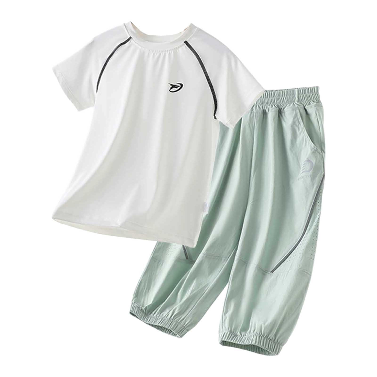 Utlike Boys Athletic Sets Short Sleeve Long Pants Sports T Shirt Set ...