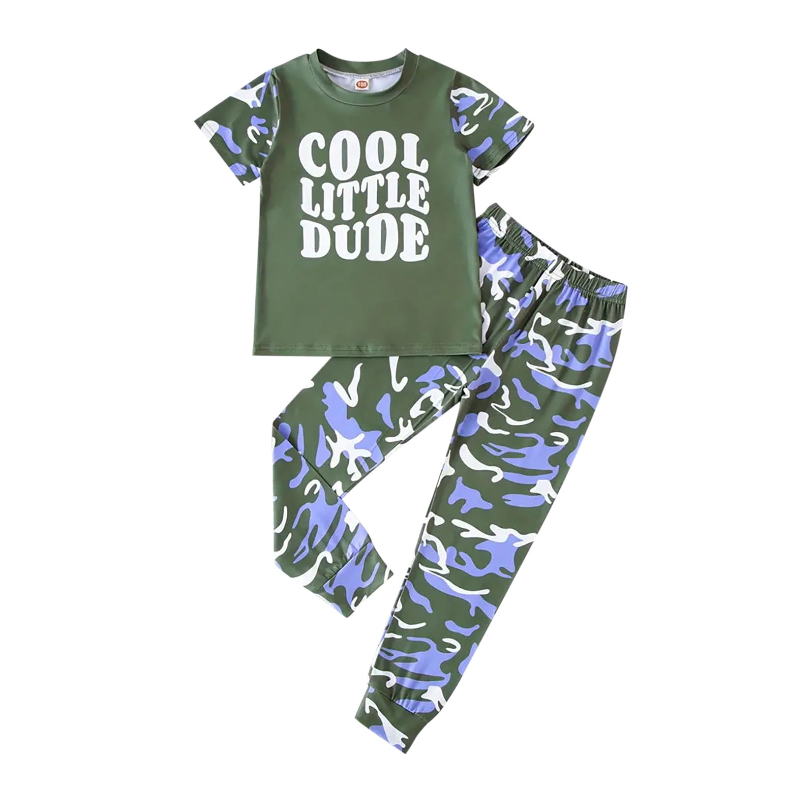 Utlike Boys Clothing Sets Camo Print Outfits Sets Short Sleeve Long ...