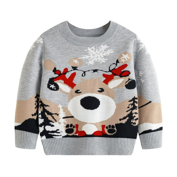 Boys Sweaters Toddler Boys Girls Christmas Cartoon Warm Knitted Sweater ...