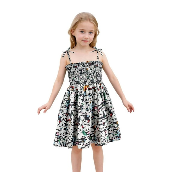 Utlike Elegant Baby Girls Dresses Floral Print Strappy Dress ...