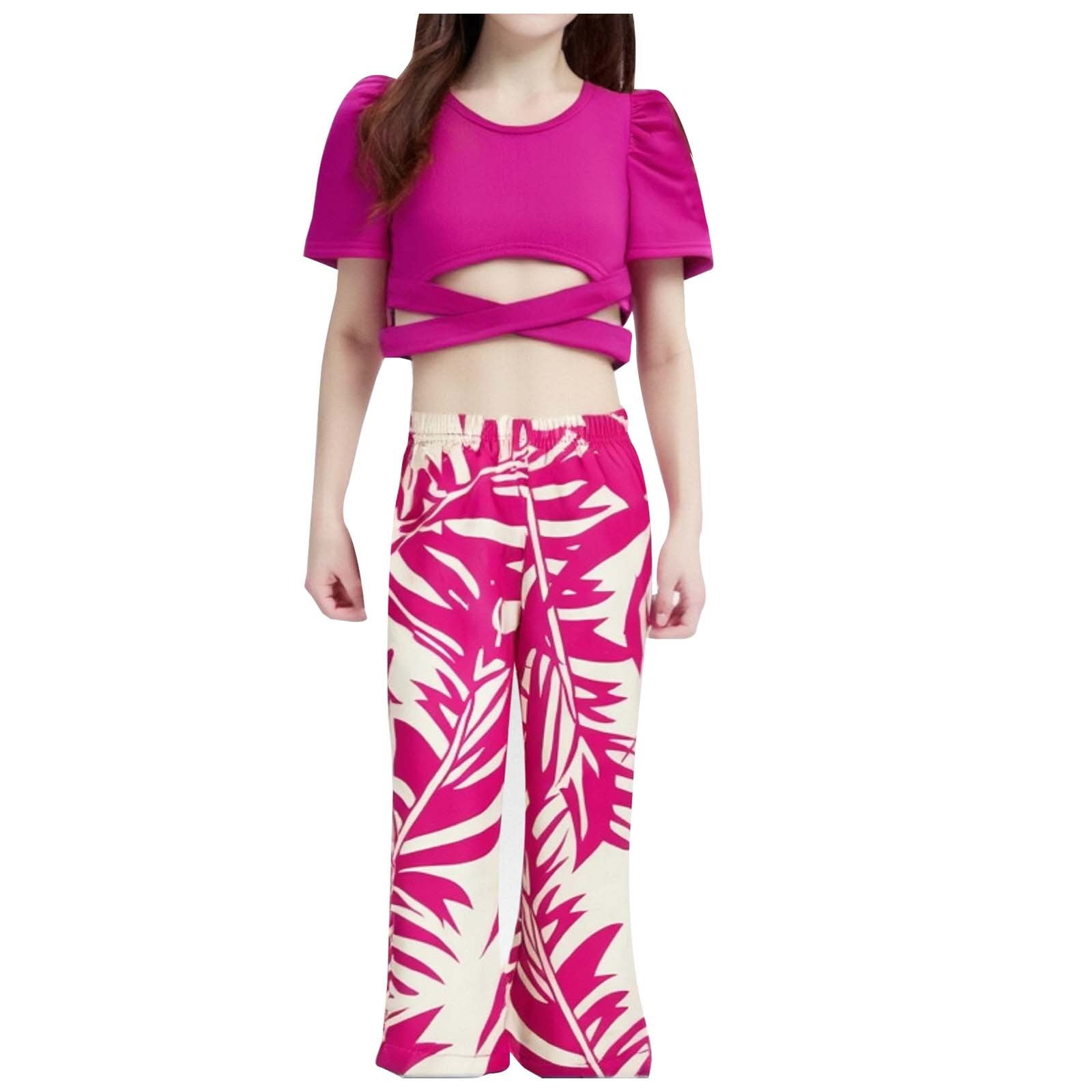 Utlike Girls 2-Piece Outfit Sets Summer Outfit Set Short Puff Sleeve ...