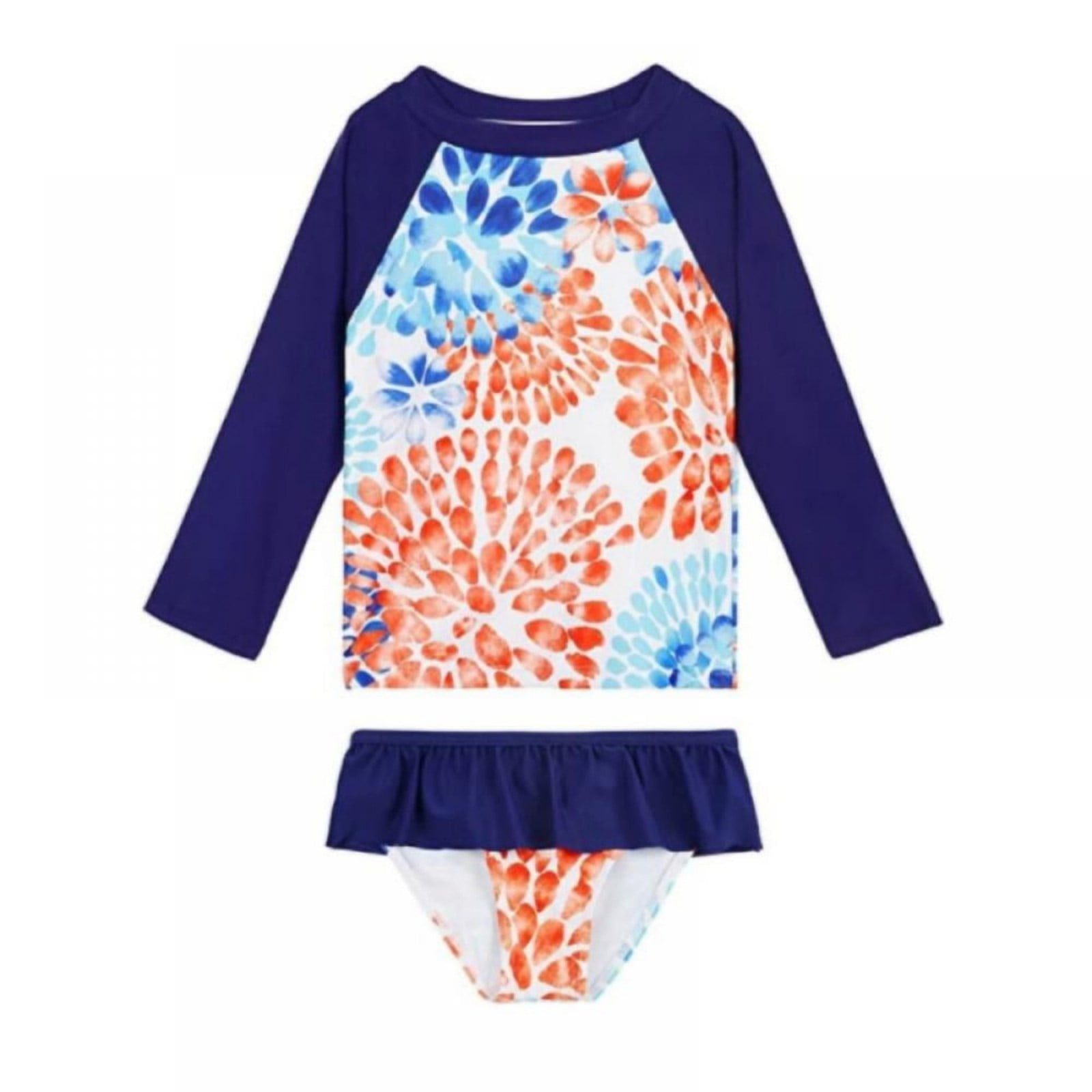 Utlike Girls Bathing Suit 2 Piece Long Sleeves Printing Swimsuit ...