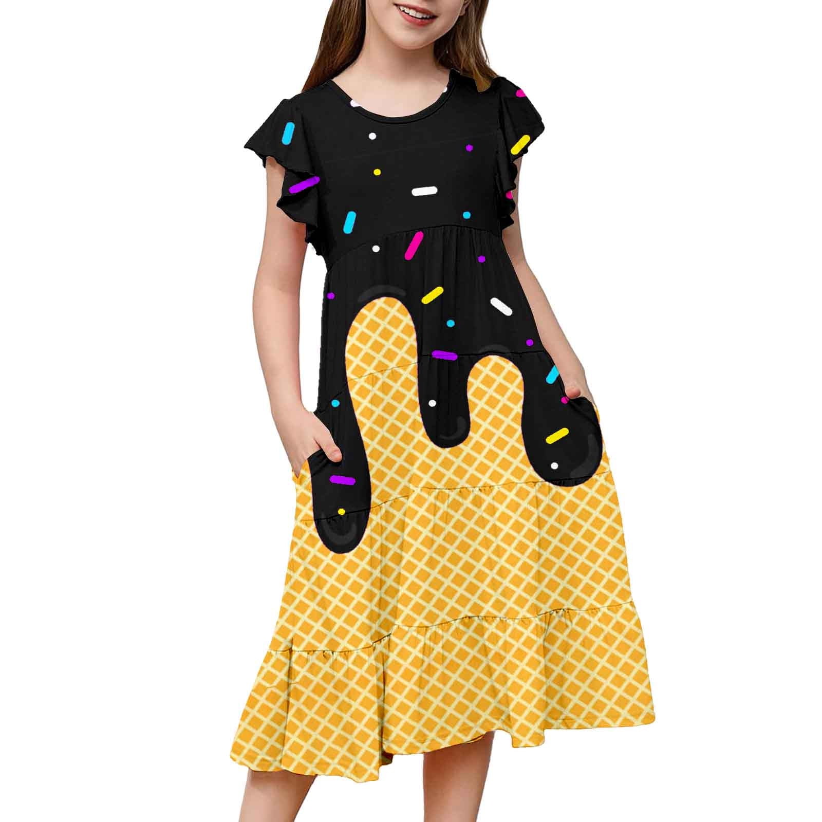 Utlike Girls Ice Cream Dresses Butterbutterfly Sleevess Holiday Party ...