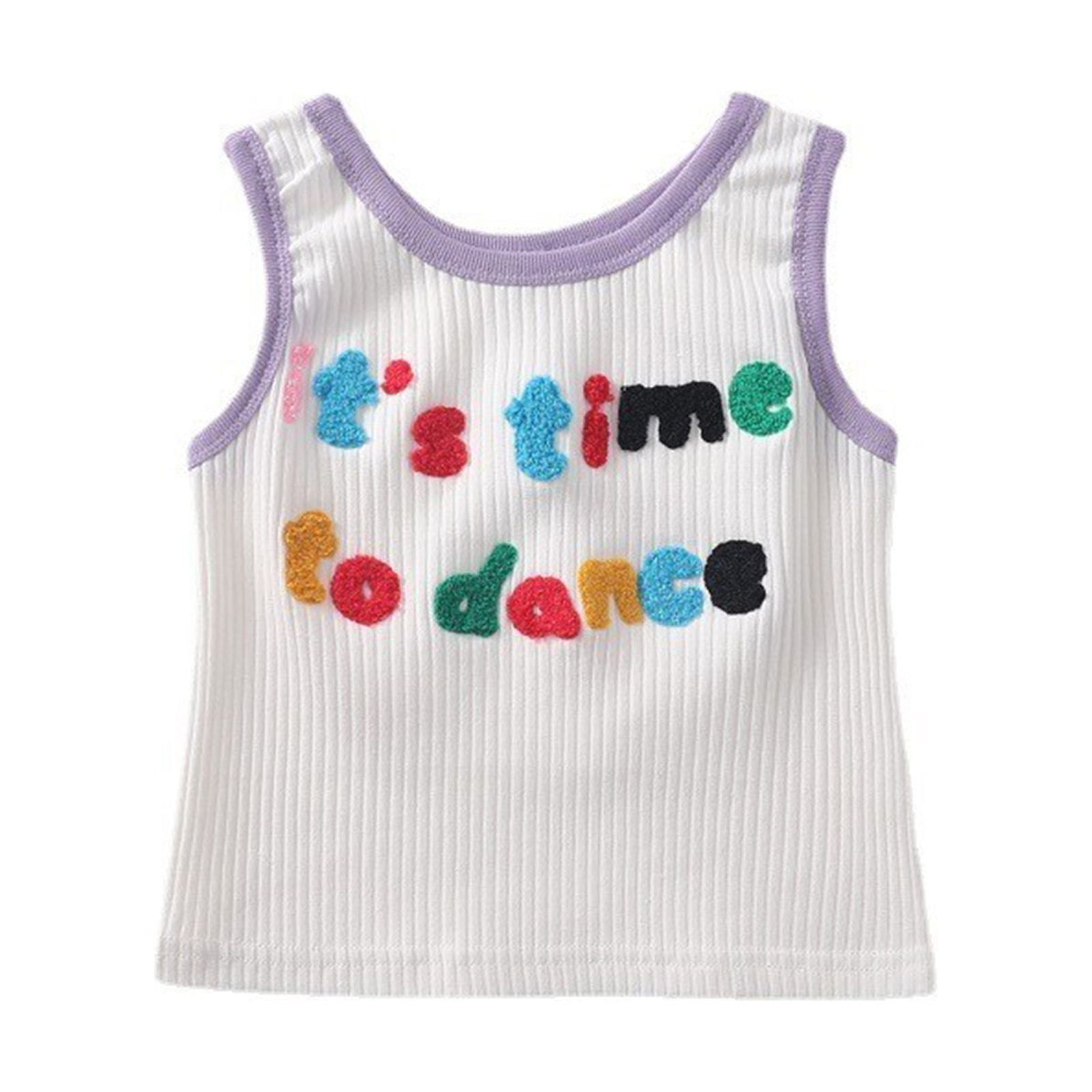 Utlike Girls T-Shirt Toddler Kids Dance Tank Top Racerback Crop Tank ...