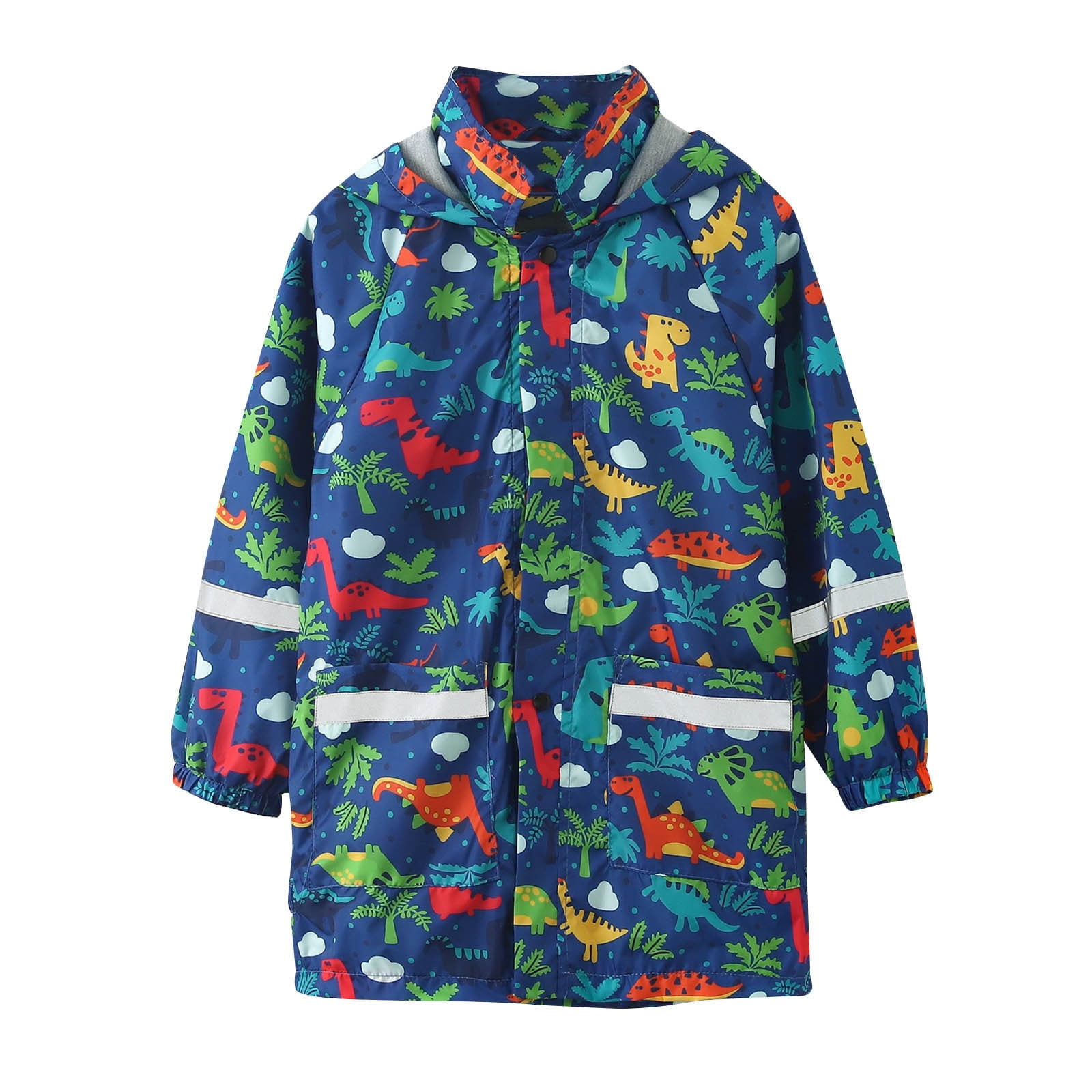 Utlike Kids Rain Jacket Boys Girls Button Rain Jacket Hooded Windproof ...