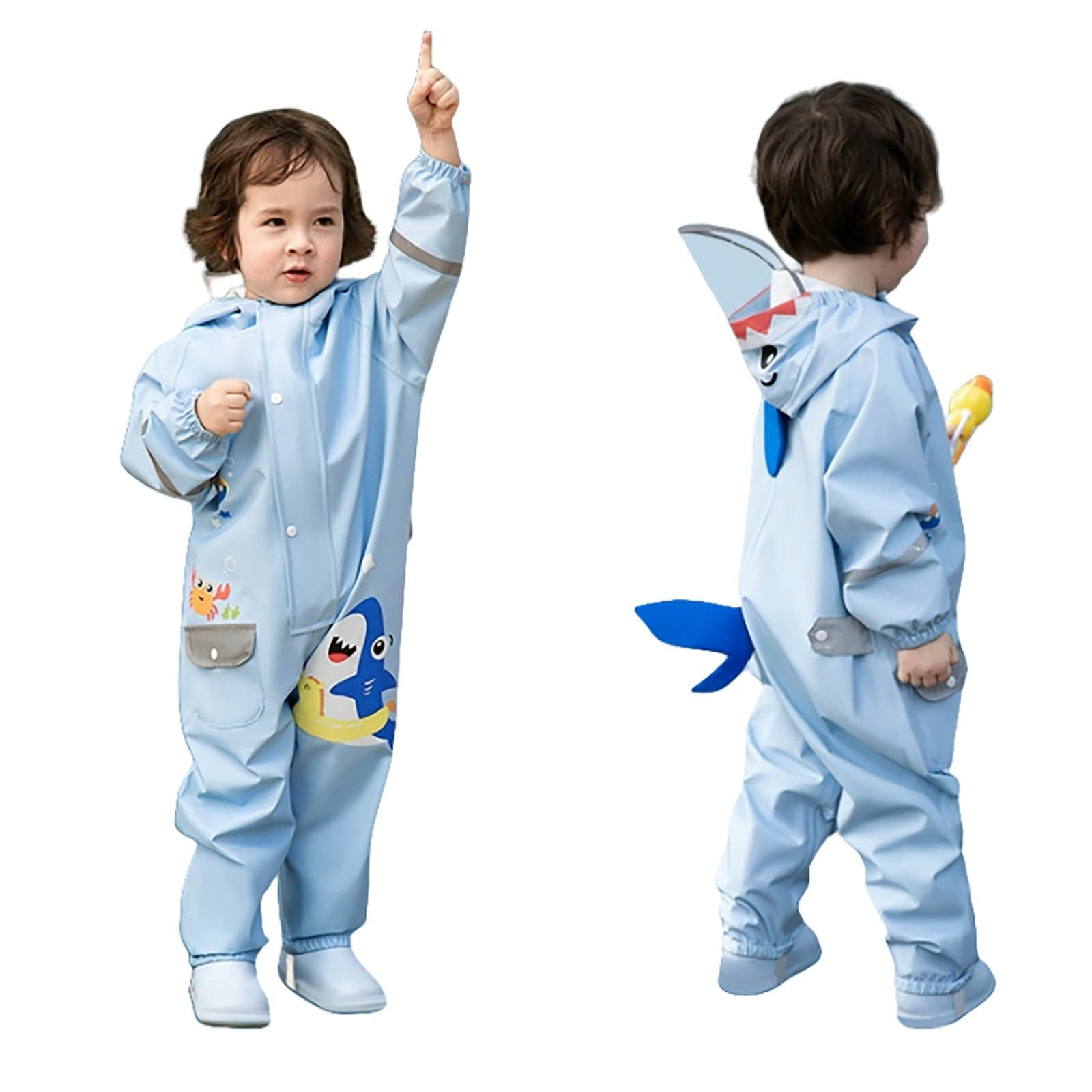 Utlike Kids Rain Jacket Waterproof Raincoat Boy Girl Kindergarten Transparent Primary School ...