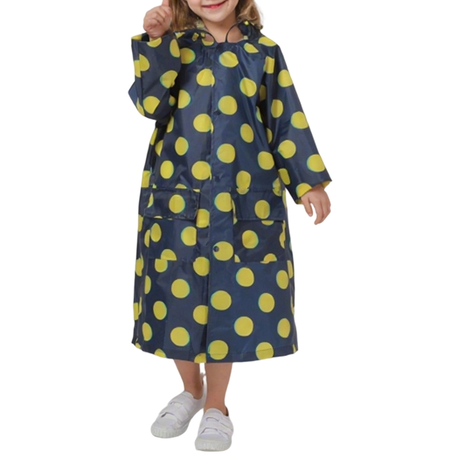 Utlike Kids Rain Poncho Girls Waterproof Raincoat With Hood And Pockets ...