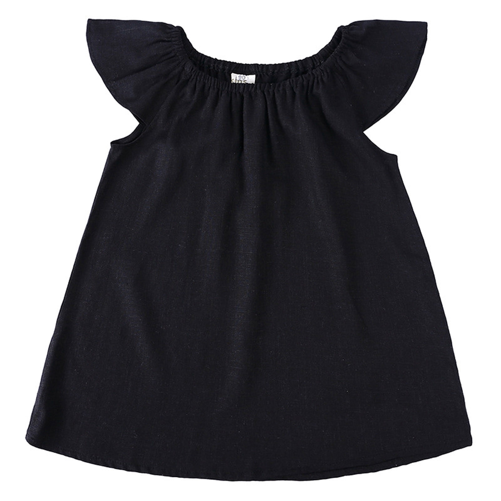 Utlike Summer Dress For Girls Solid Color Ruffle Sleeveless Princess ...