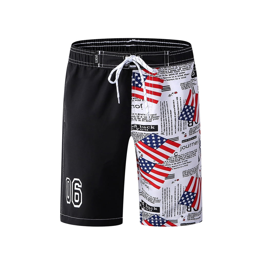 Utlike Swim Trunk Print Swimwear July 4 Trunk Shorts Usa Swimtrunk Boys ...