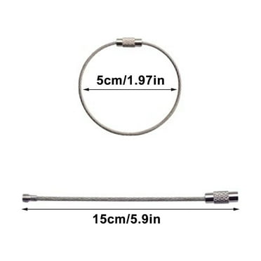 6 Inch Wire Keychain Cable Stainless Steel Key Ring Loop, Rose Red, 5 ...