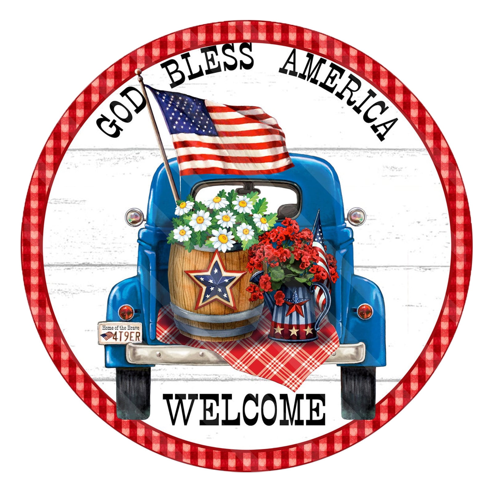 Utoimkio 4th of July Welcome Door Sign Independence Day Decorations ...